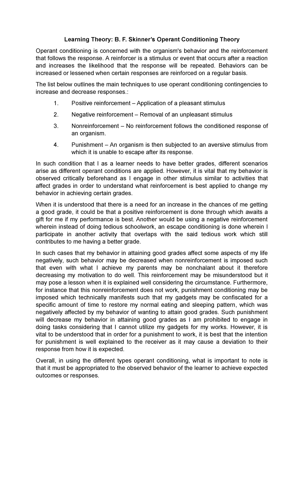 Learning Theory (102) - Learning Theory: B. F. Skinner’s Operant ...