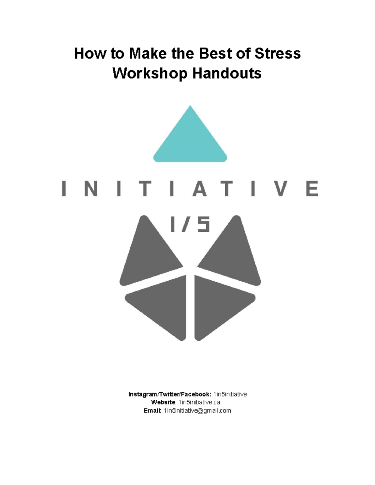 Making the Best of Stress Handsouts (EN) - How to Make the Best of ...