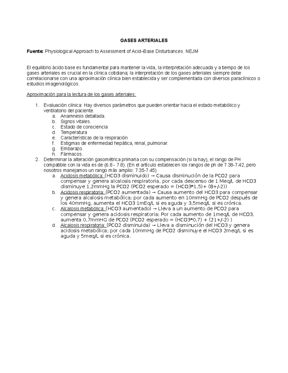 Gases Arteriales Reanimacion - GASES ARTERIALES Fuente: Physiological ...