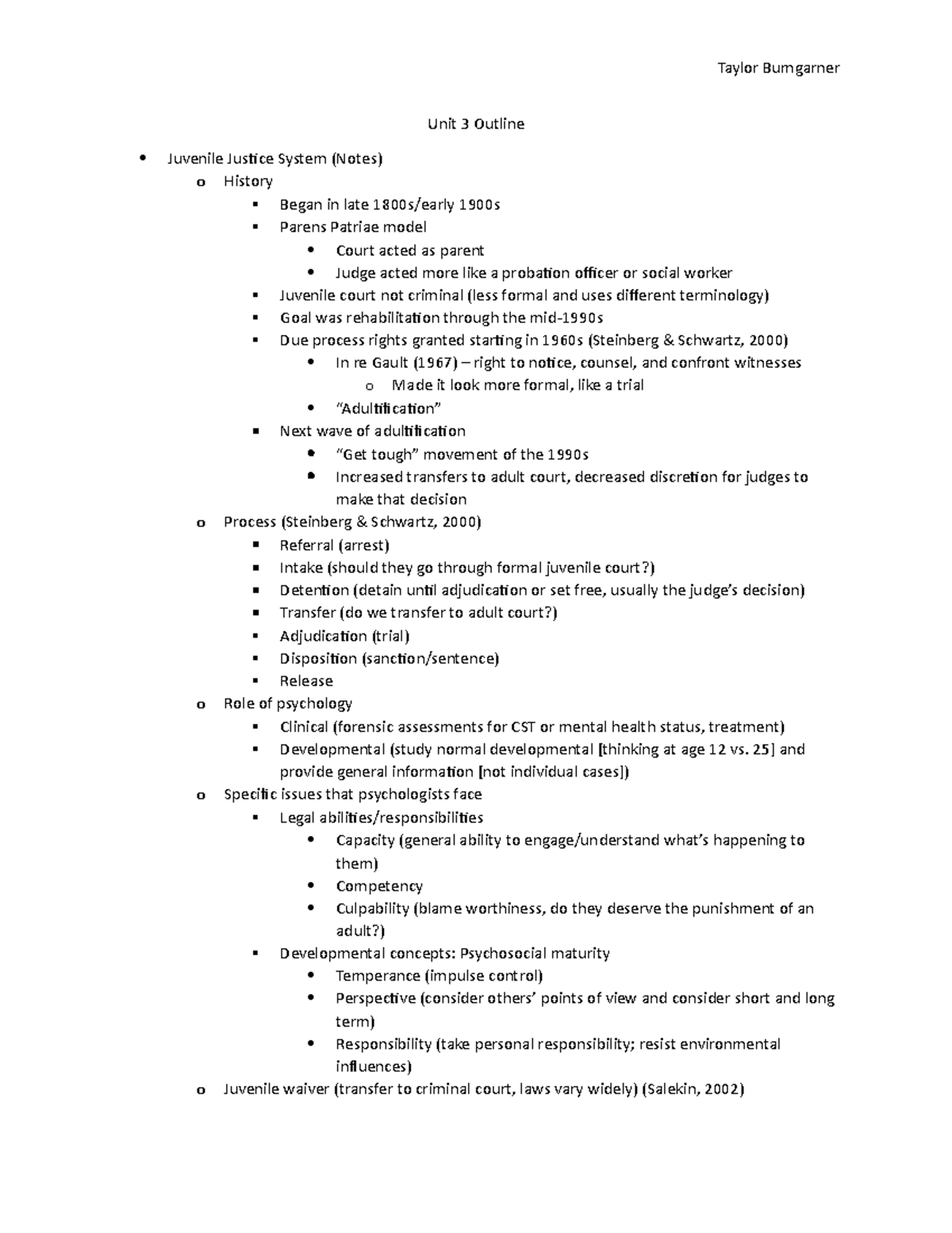 Unit 3 Outline - Twila Wingrove - Taylor Bumgarner Unit 3 Outline ...
