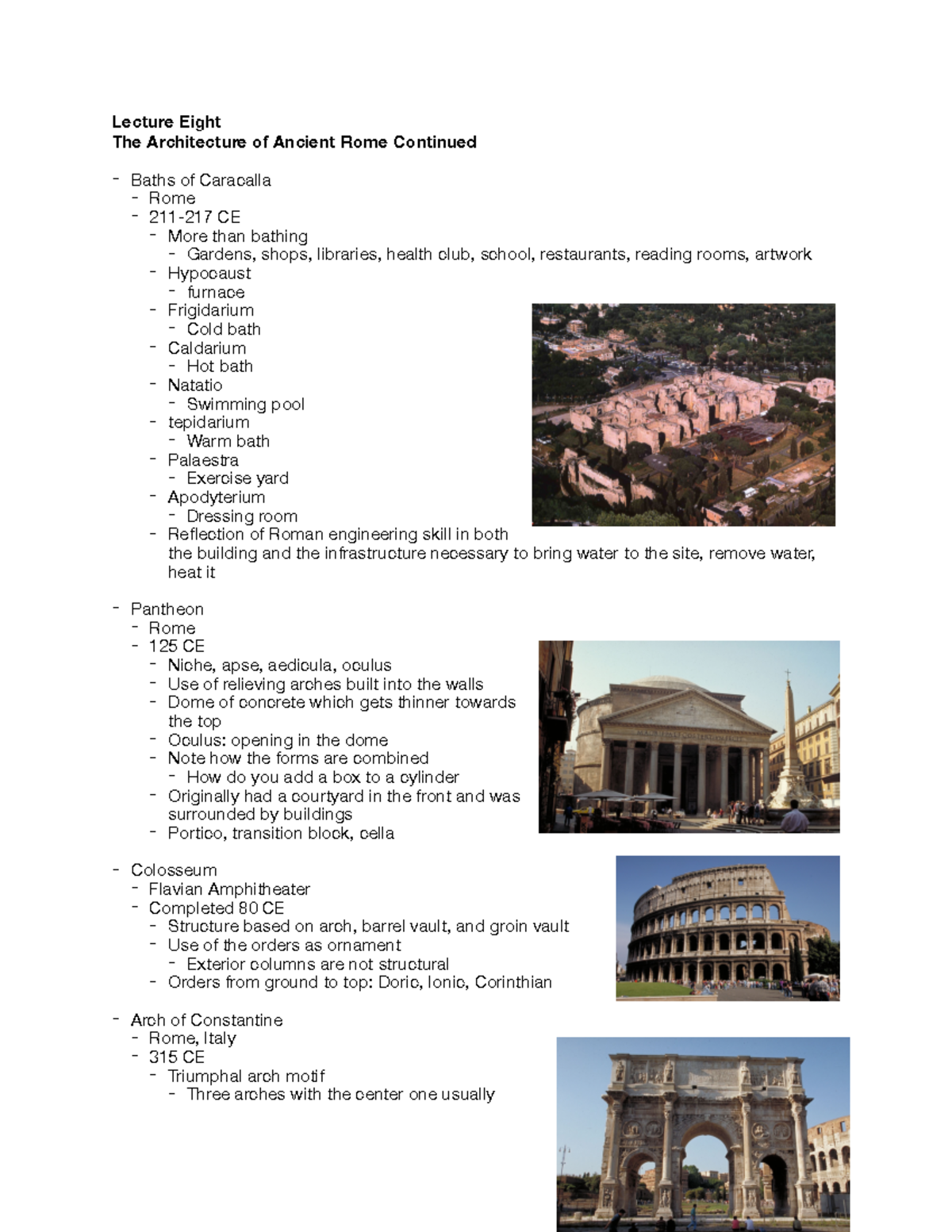 ARCH 211 Lecture eight - Lecture Eight The Architecture of Ancient Rome ...