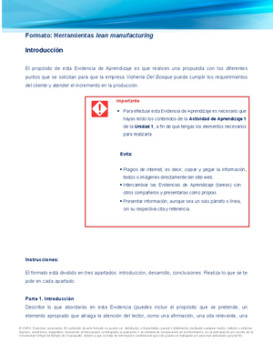 Implementación de un proceso esbelto - Formato: Implementación de un ...