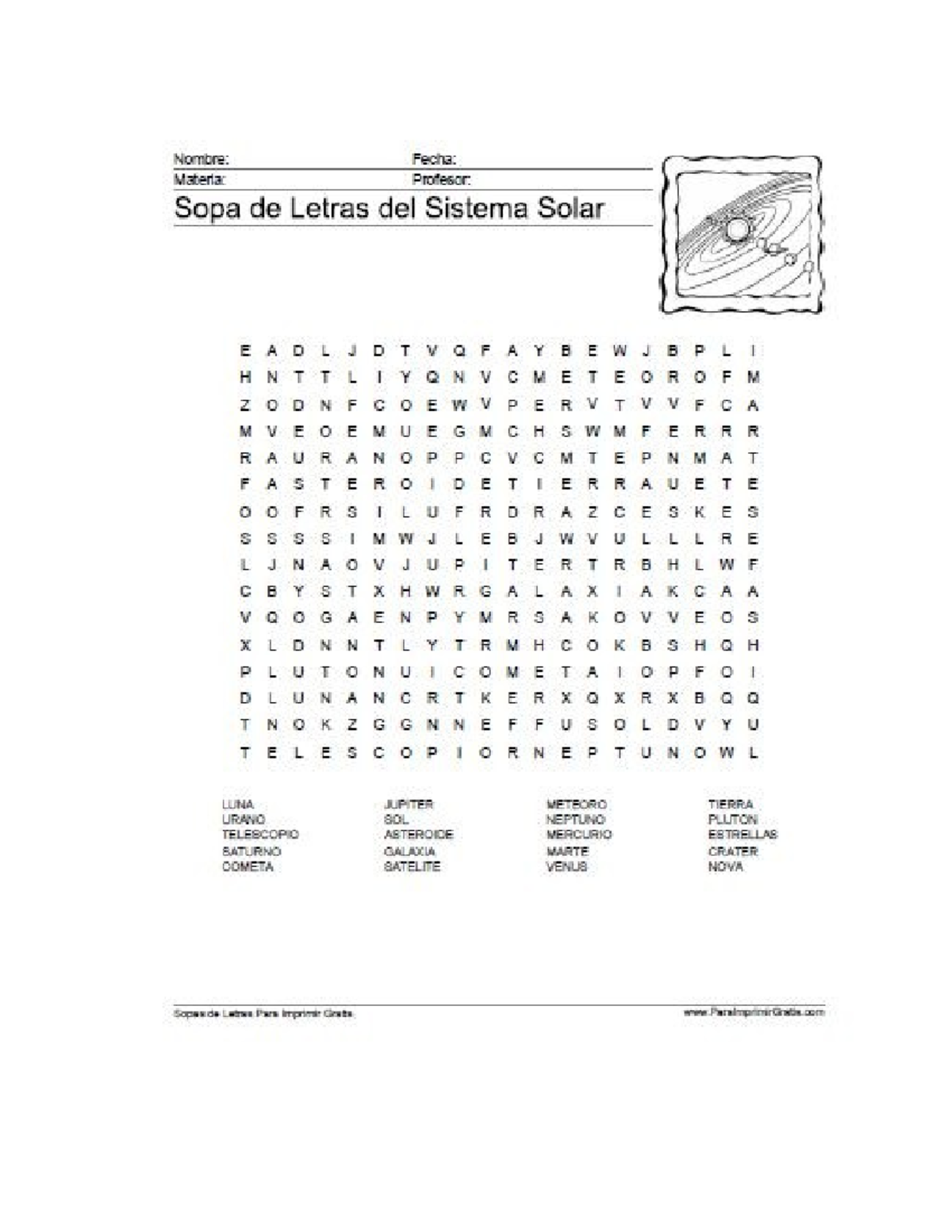 Sistema Solar - Studocu