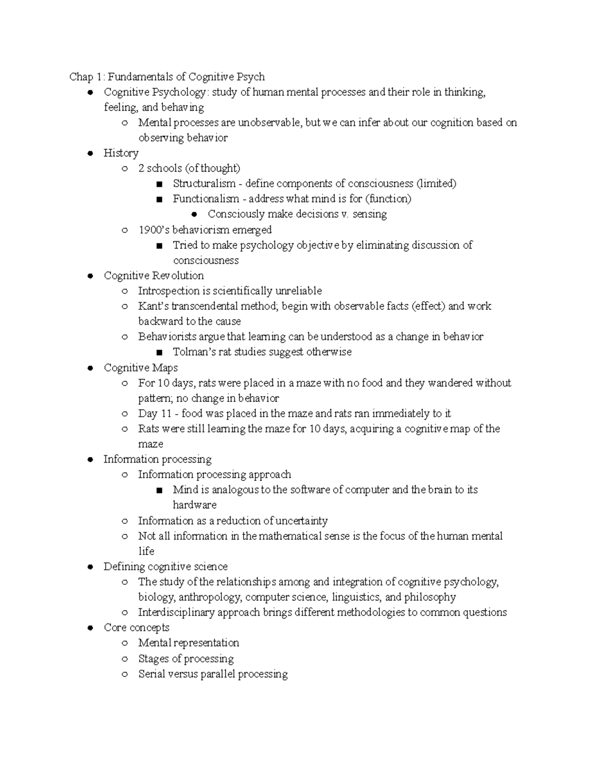 Fundamentals of cognititve psych - Chap 1: Fundamentals of Cognitive ...
