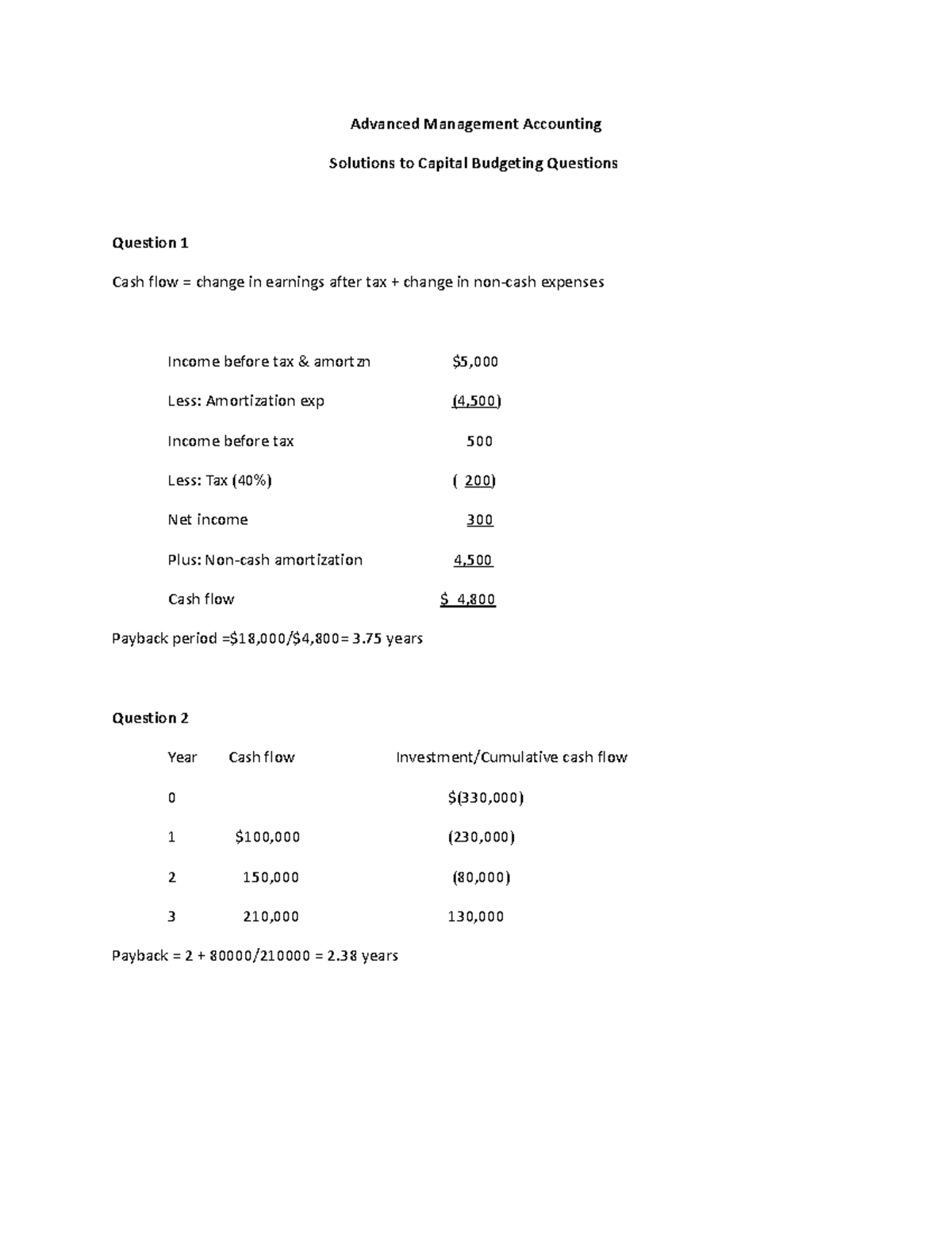 Solutions to Practice Problems 1 - Advanced Management Accounting ...