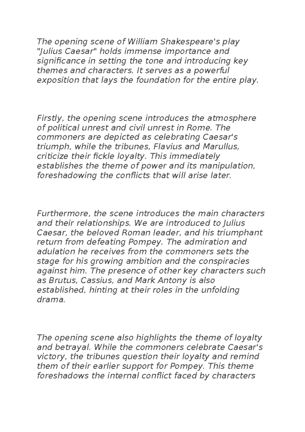 The opening scene of William Shakespeare - It serves as a powerful ...