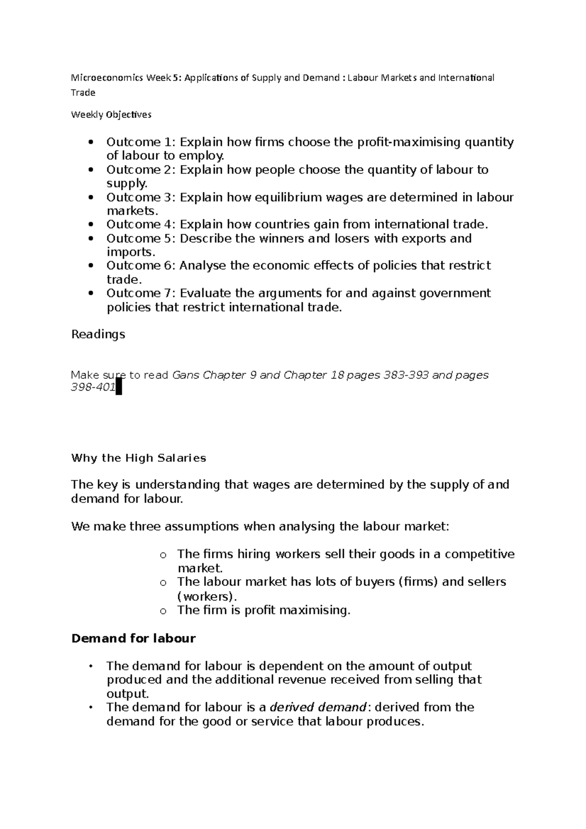 Week 5 - eeeeeeeeeee - Microeconomics Week 5: Applications of Supply ...