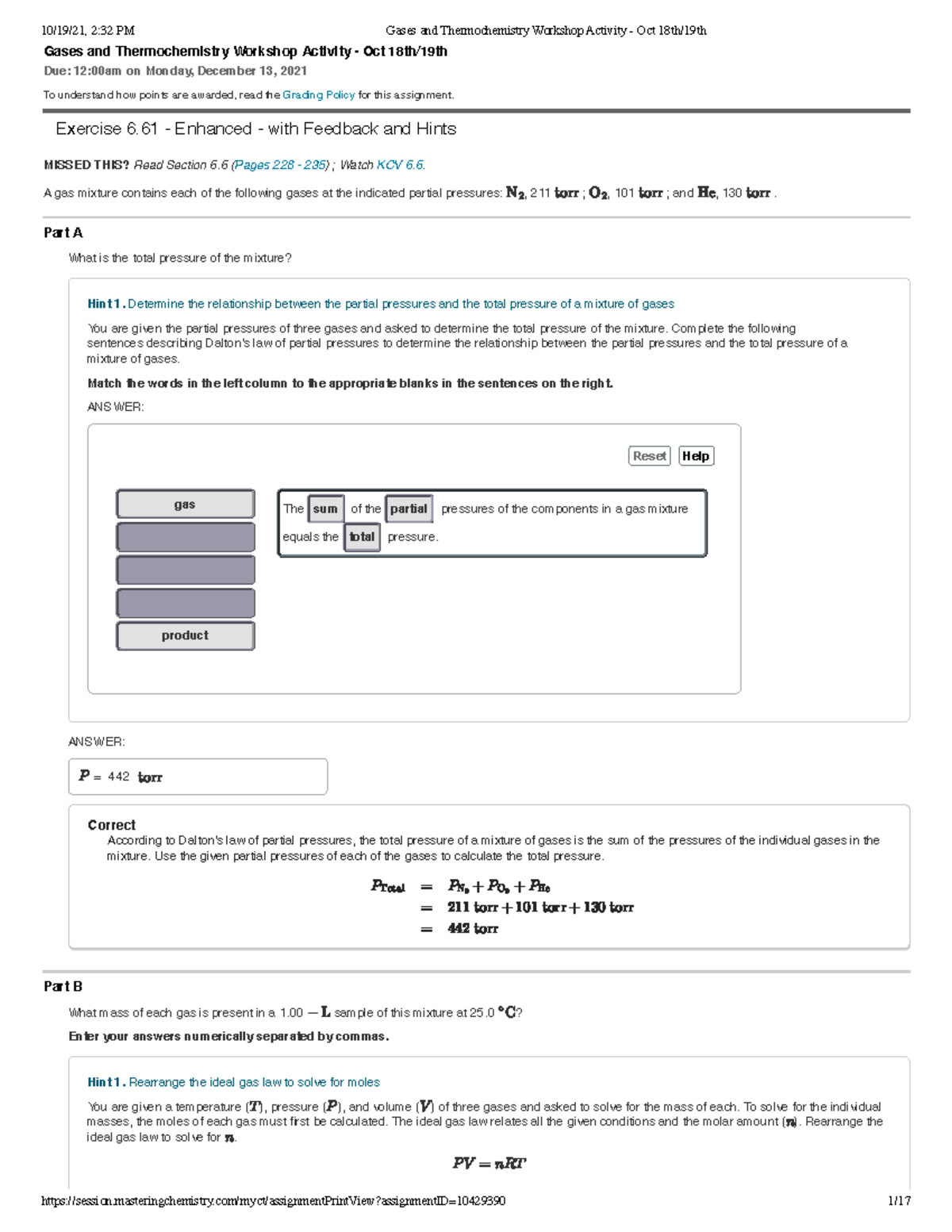 Gases and Thermochemistry Workshop Activity - Exercise 6 - Enhanced ...