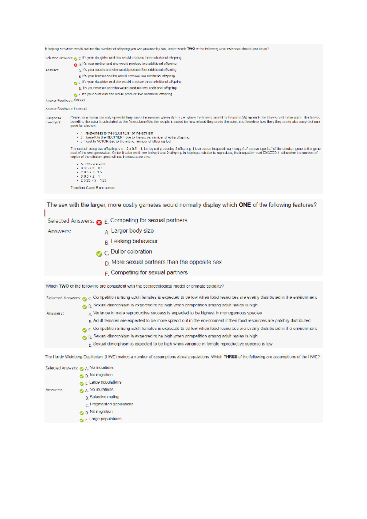 Evolution and Diversity MCQs (2) - Studocu