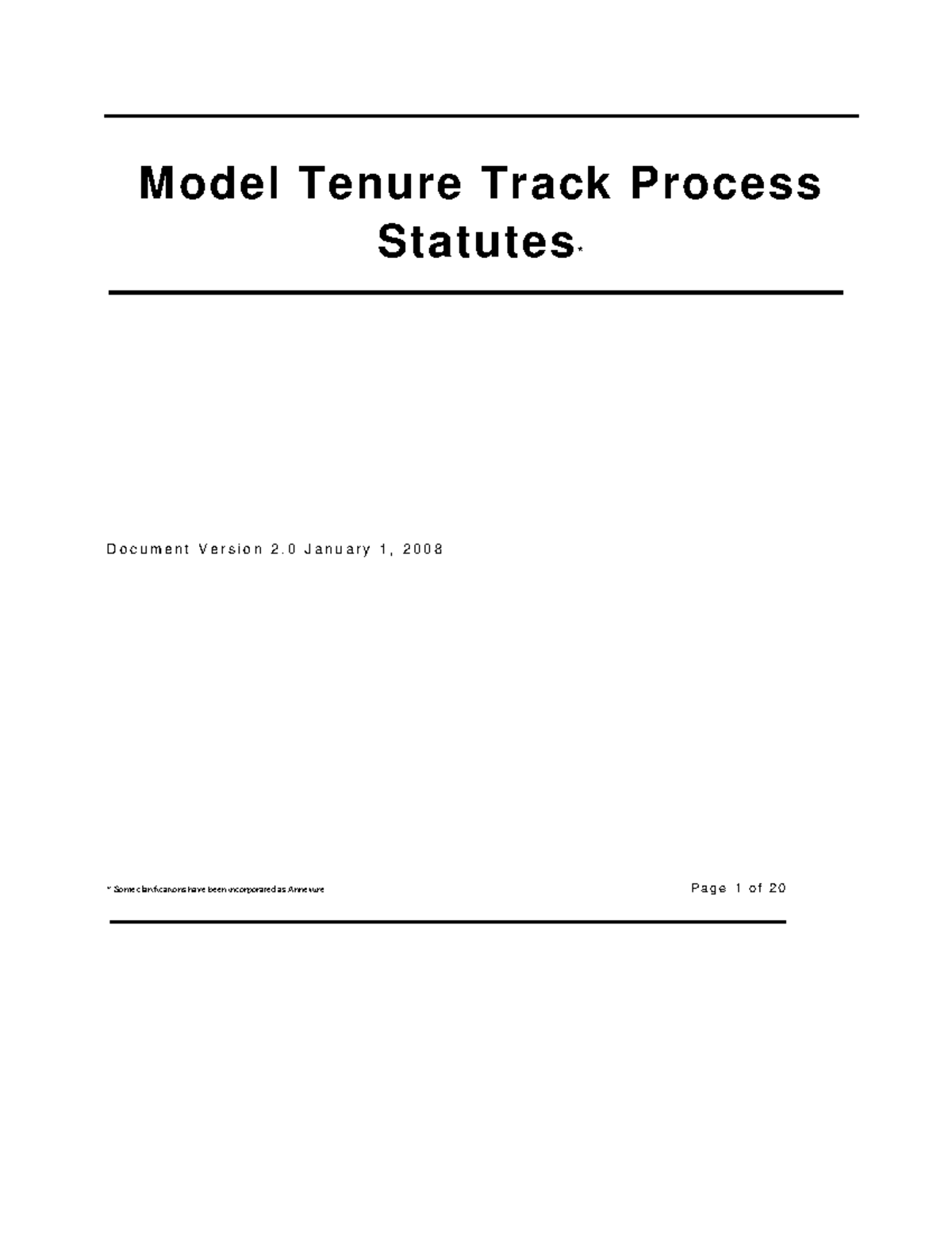Model TTS Ver 2 0 (05-07-12) - Model Tenure Track Process Statutes* D o ...