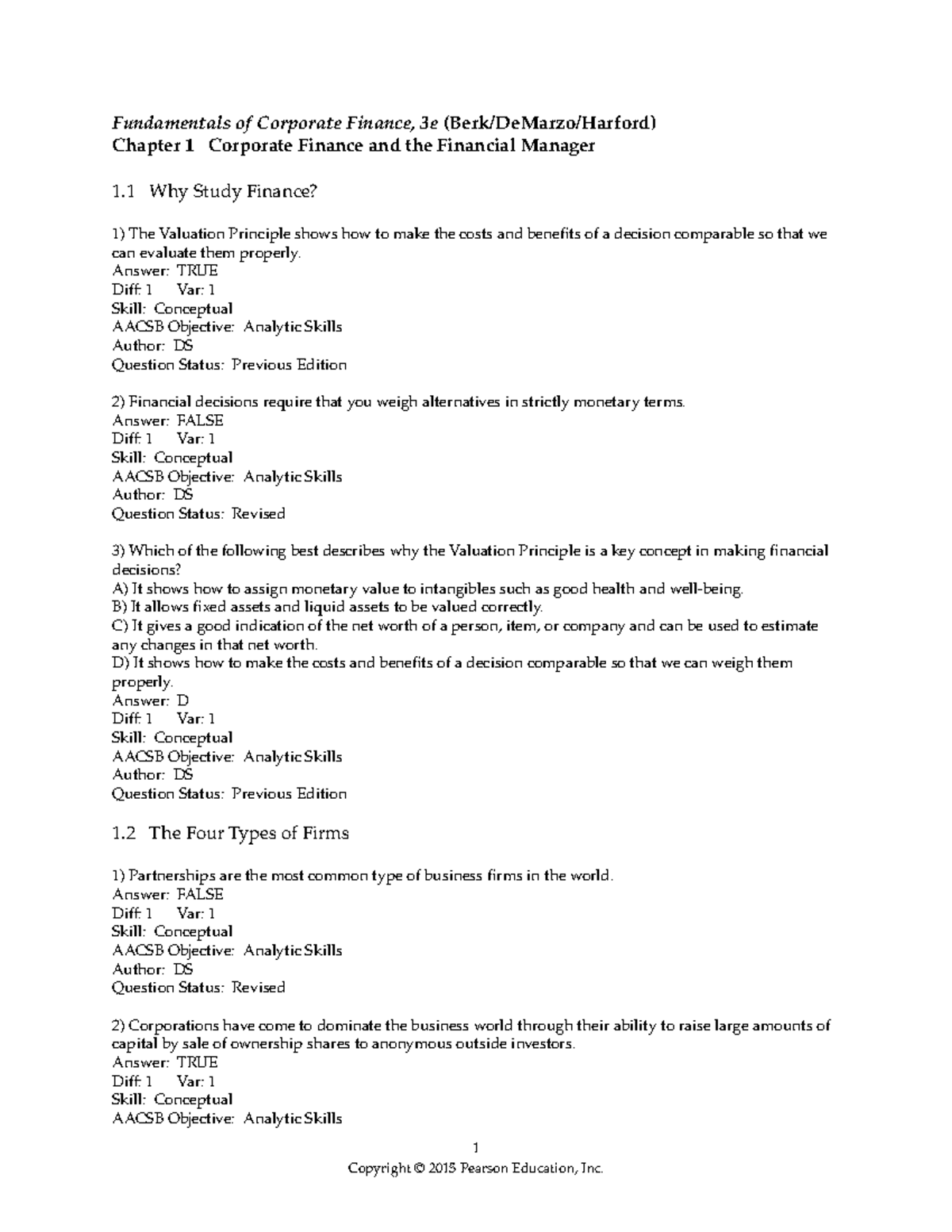 Unit one test samples (1) finacial management - Fundamentals of ...