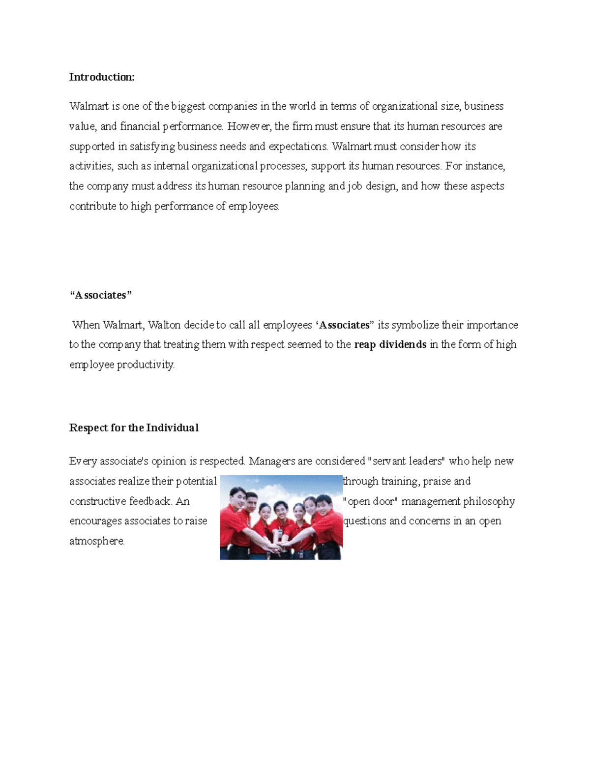 Walmart - case study of wall mart - Introduction: Walmart is one of the ...