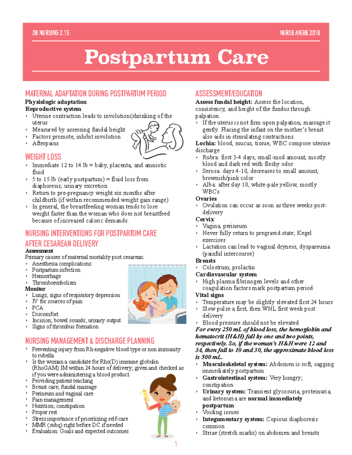 OB Nursing 2 - Lecture notes Lecture notes - 1 OB NURSING 2 NURSE ANGIE ...