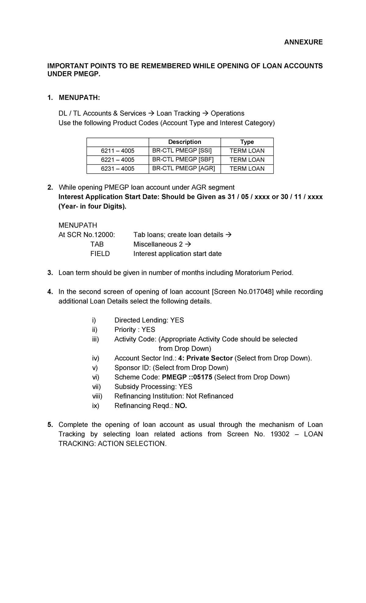 Subsidy Processing IN CBS-1 - ANNEXURE IMPORTANT POINTS TO BE ...