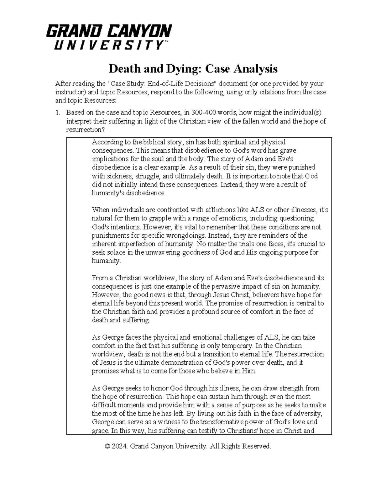 PHI 413V RS T4Death And Dying Case Analysis - Death and Dying: Case ...
