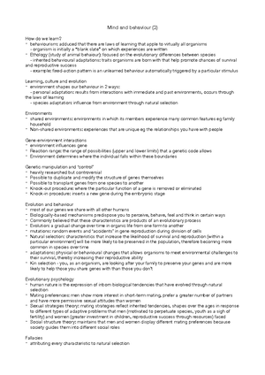 Lecture 10 Memory II Handout - PS10086: MIND & BEHAVIOUR Lecture 10: Memory 2 Objectives - Studocu