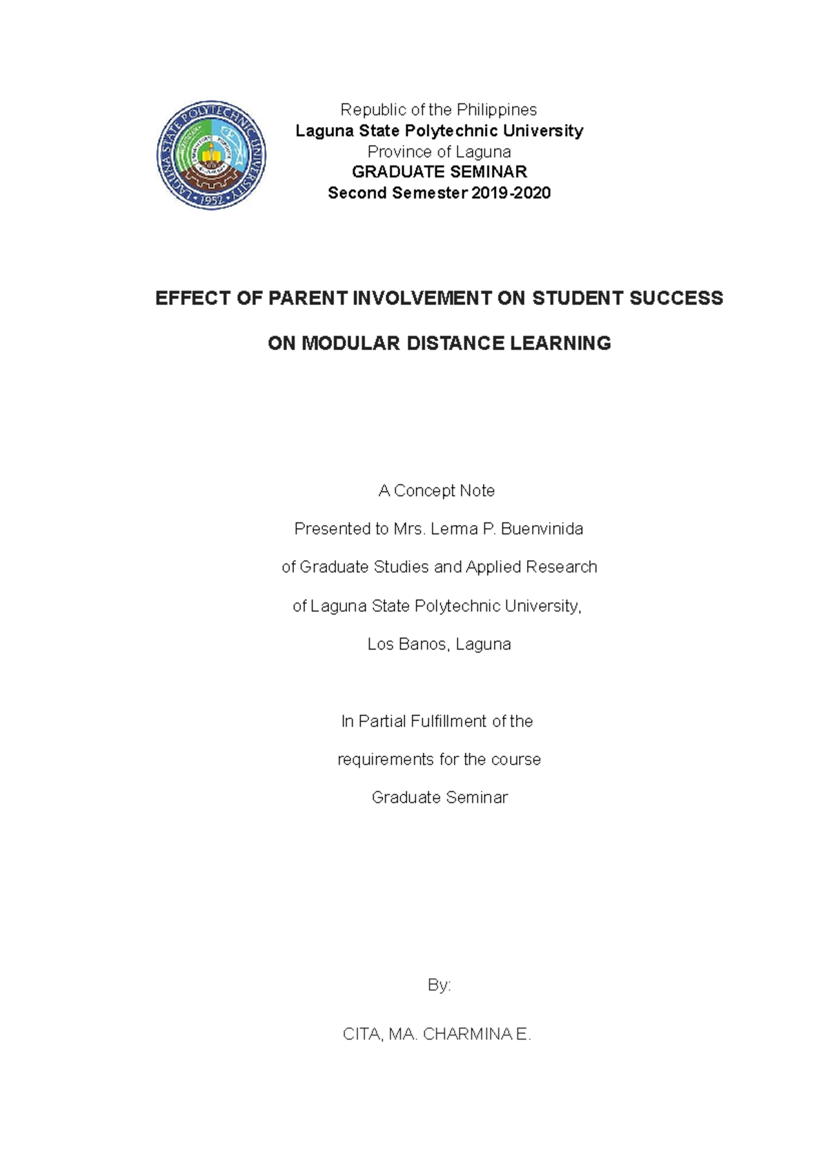 Concept- Notes 3 PAPERR - Republic of the Philippines Laguna State ...