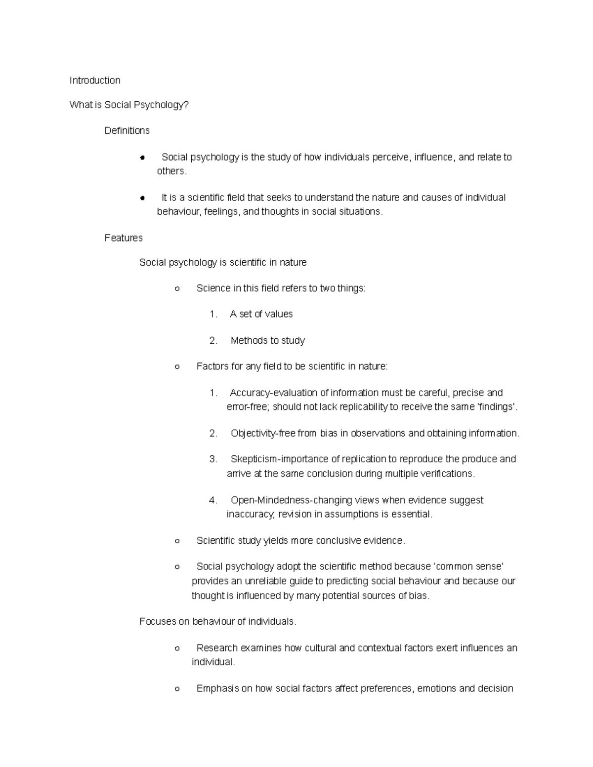 Social psych u1 p1 - unit 1 intro - Introduction What is Social ...