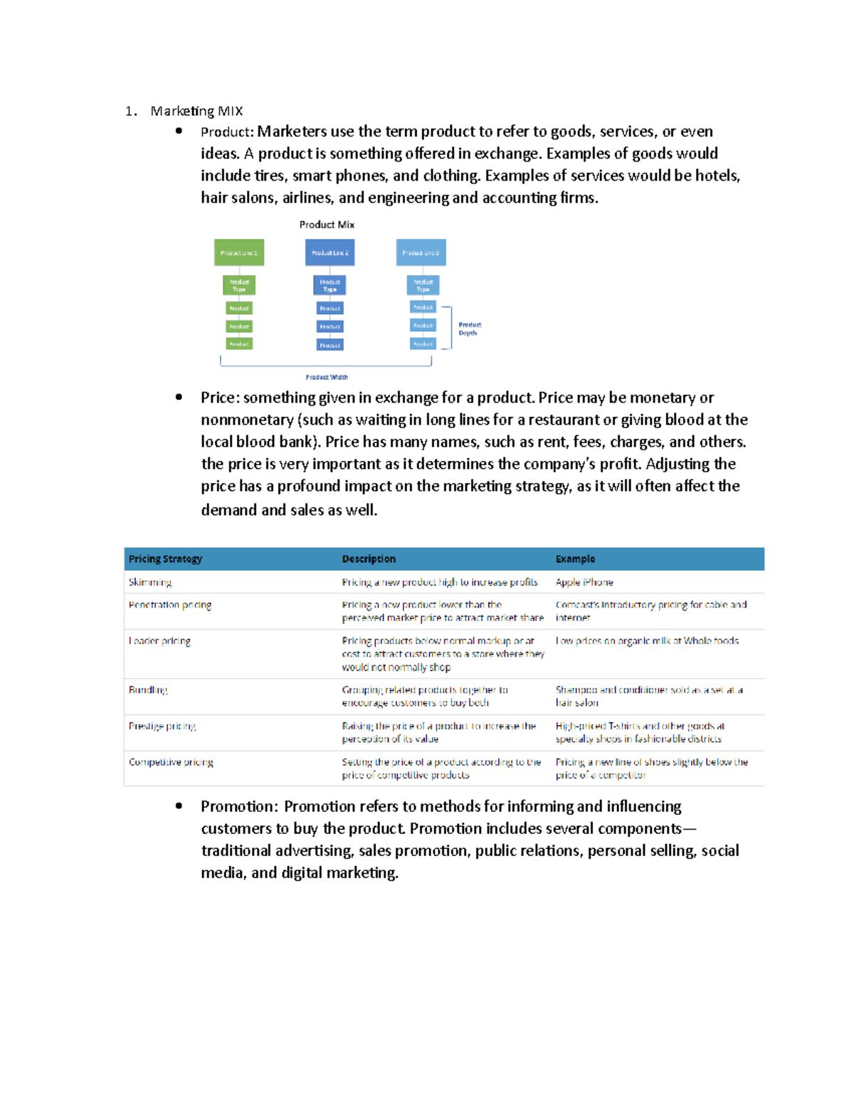 Marketing MIX-Review - This documents is a quick summary of some of the ...