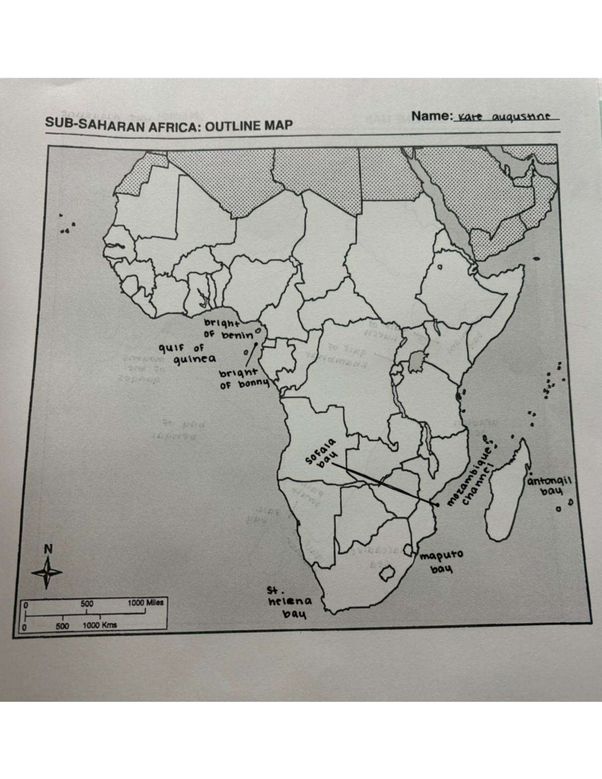 Sub Saharan Africa Outline Map - GEOL 211 - Studocu