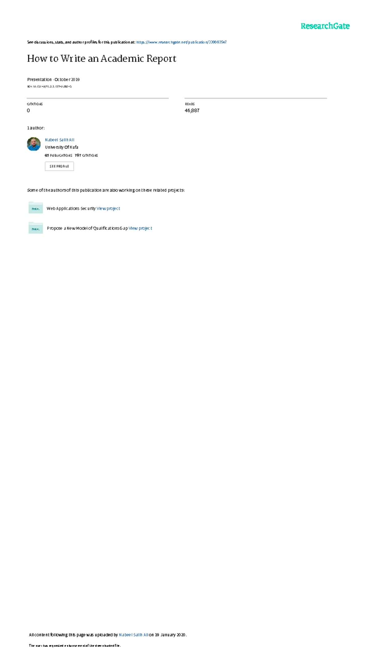 Howto Writean Academic Report - See discussions, stats, and author ...