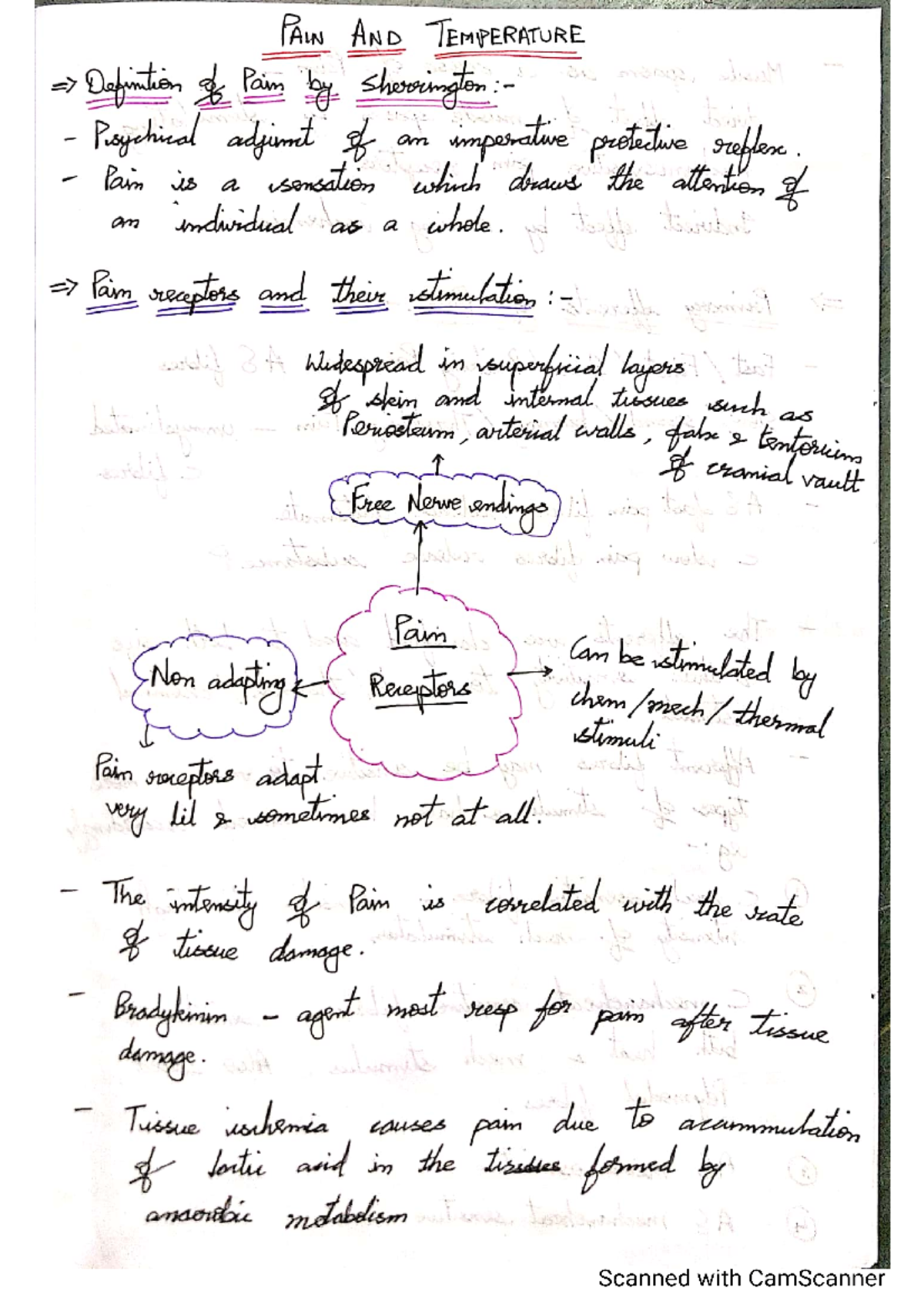 Physiology of Pain - imp - PAIN AND TEMPERATURE Definition of Pain ...