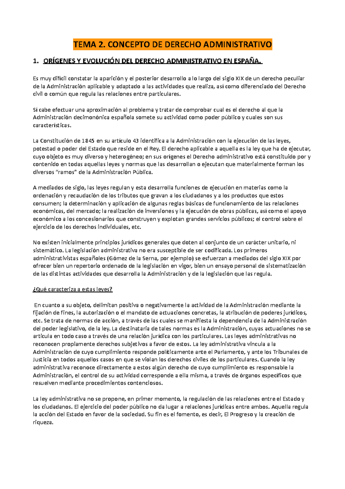 TEMA 2 Administrativo 1 - Warning: TT: undefined function: 32 TEMA 2. CONCEPTO DE DERECHO - Studocu