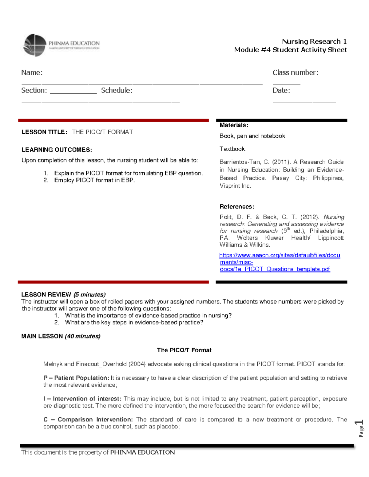 SAS-Session-4 - bbbbbbbbbbbbbbb - Module #4 Student Activity Sheet Name ...