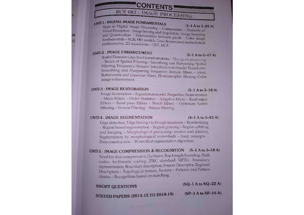 Digital Image Processing - : IMAGE ENHANCEMENT A to A) Spatial Domain ...