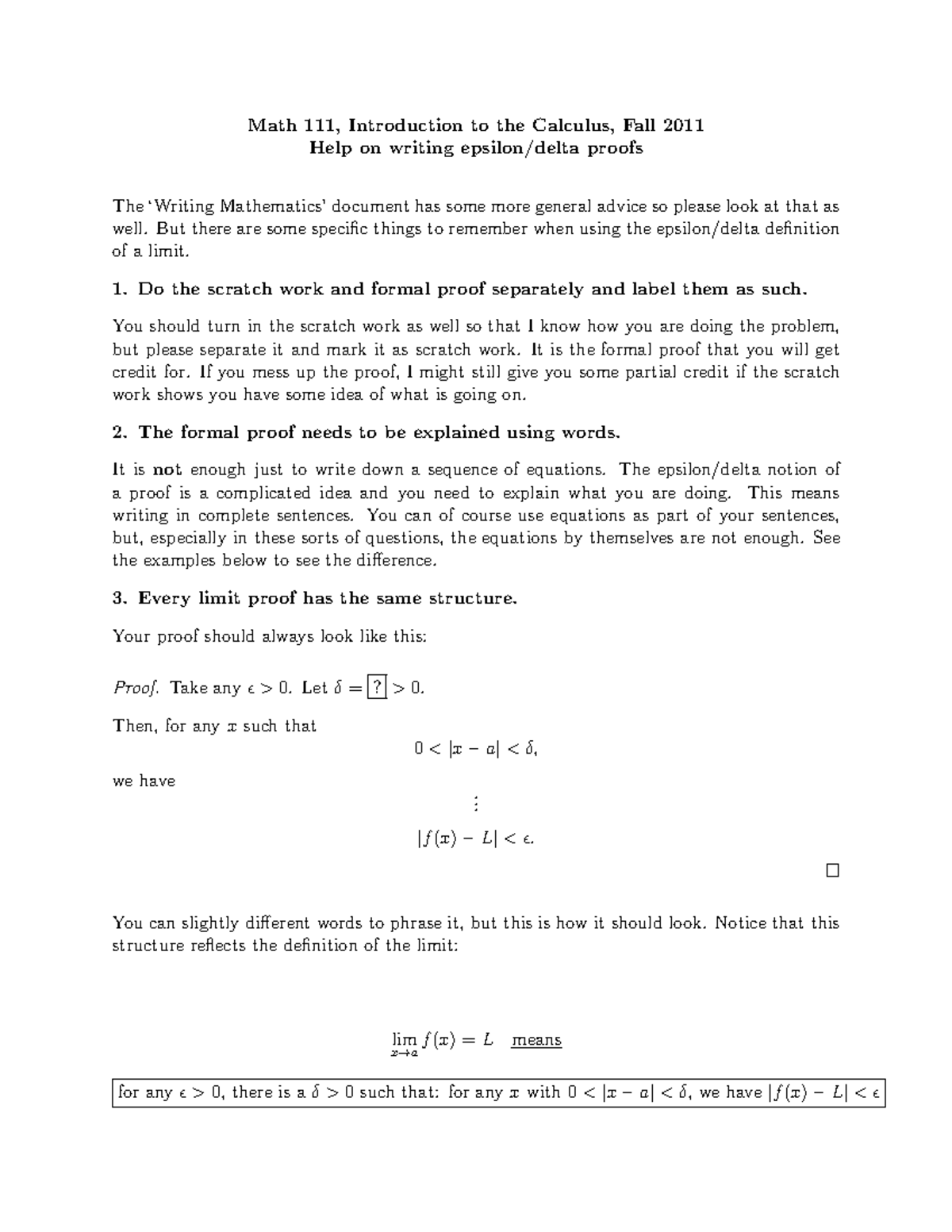 111-proofs - Worked examples - Math 111, Introduction to the Calculus ...