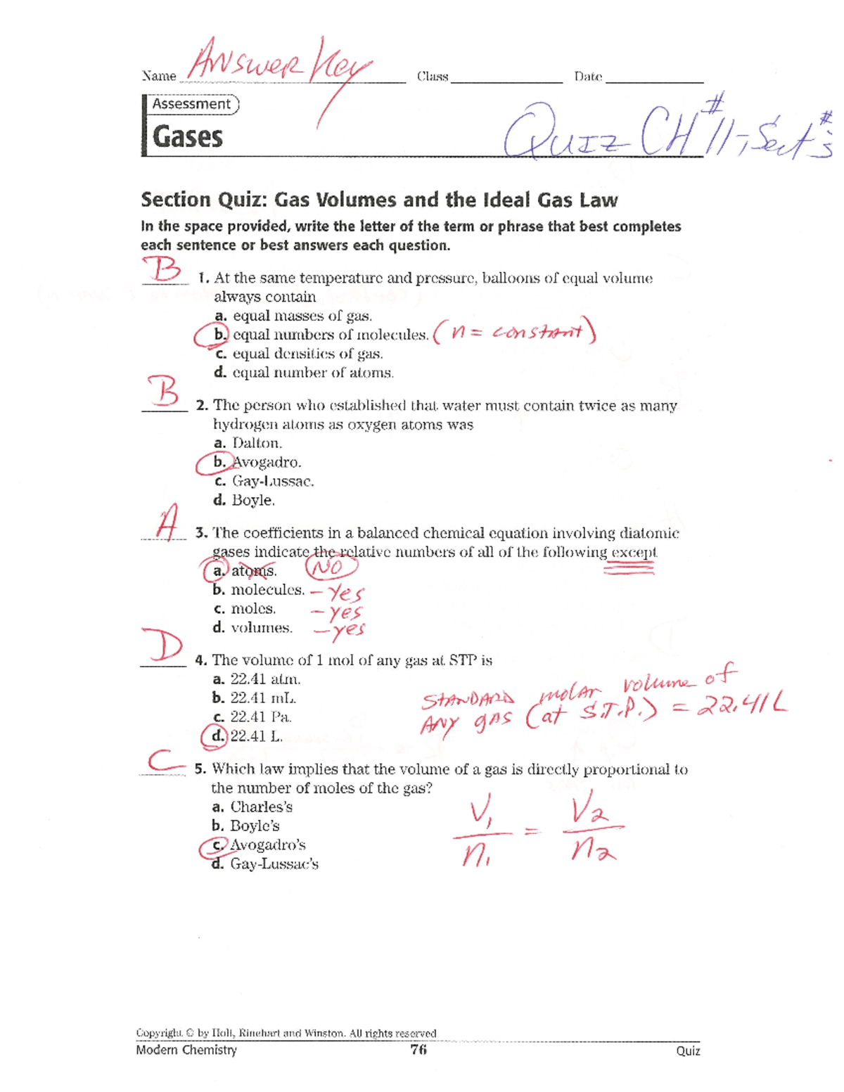 Gas volume and the ideal gas law section quiz - Networks and connection ...