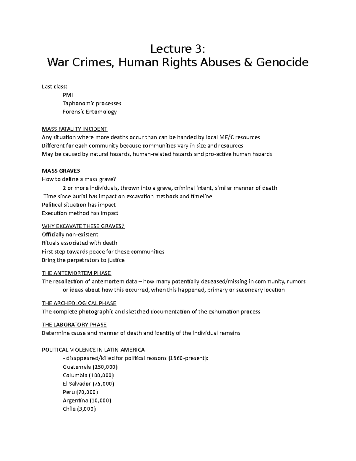 Lec 4 War Crimes, Human Rights Abuses & Genocide - Lecture 3: War ...