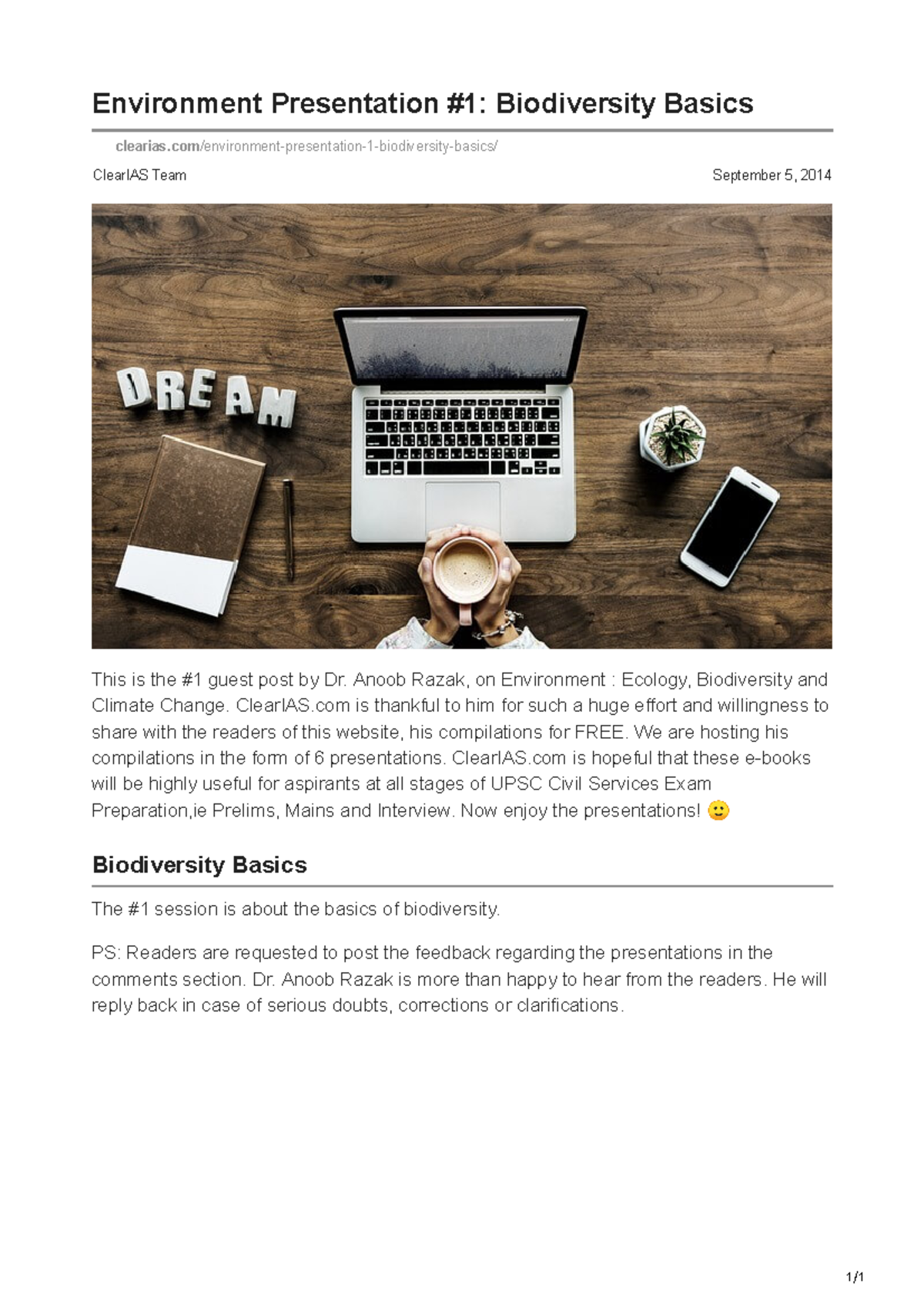 Clearias.com-Environment Presentation 1 Biodiversity Basics - 1 ...