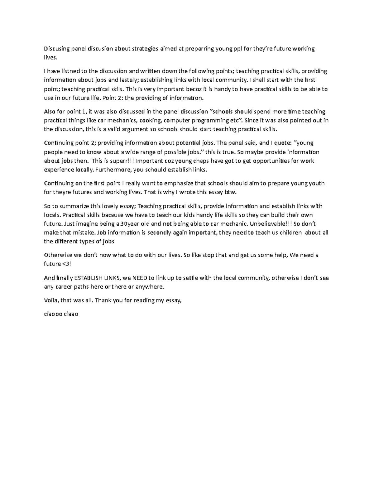 Bad essay writing assignment jfnaevsnnsen - Discusing panel discusion ...