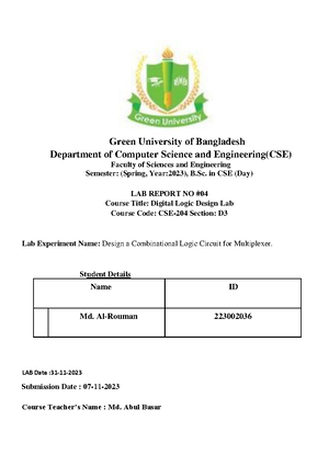 DLD Project traffic light Indicator system - Green University of ...