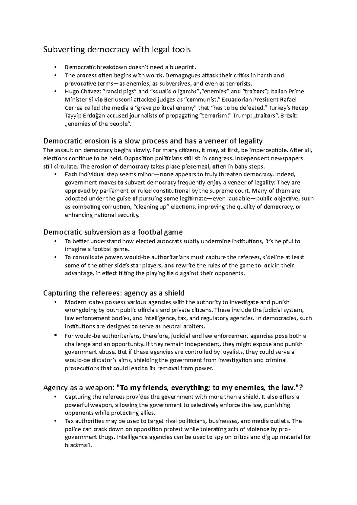 contemporary law and justice lecture 4 - Subverting democracy with ...