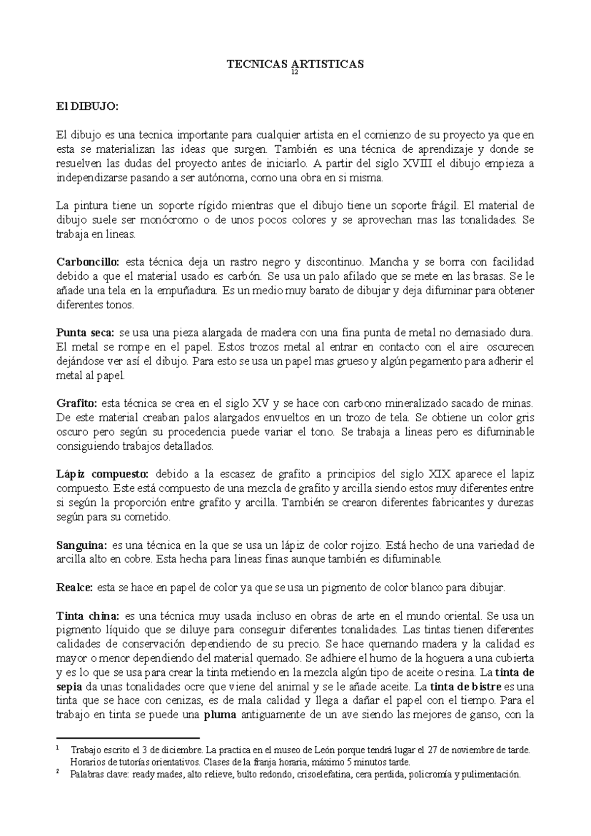 TEC.A - Resumen breve de las técnicas de forma esquemática. - TECNICAS ...