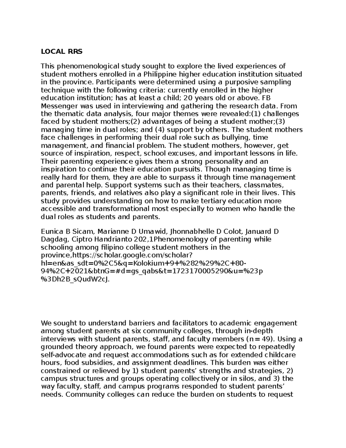 Inbound 1812172945336276917 - LOCAL RRS This phenomenological study ...