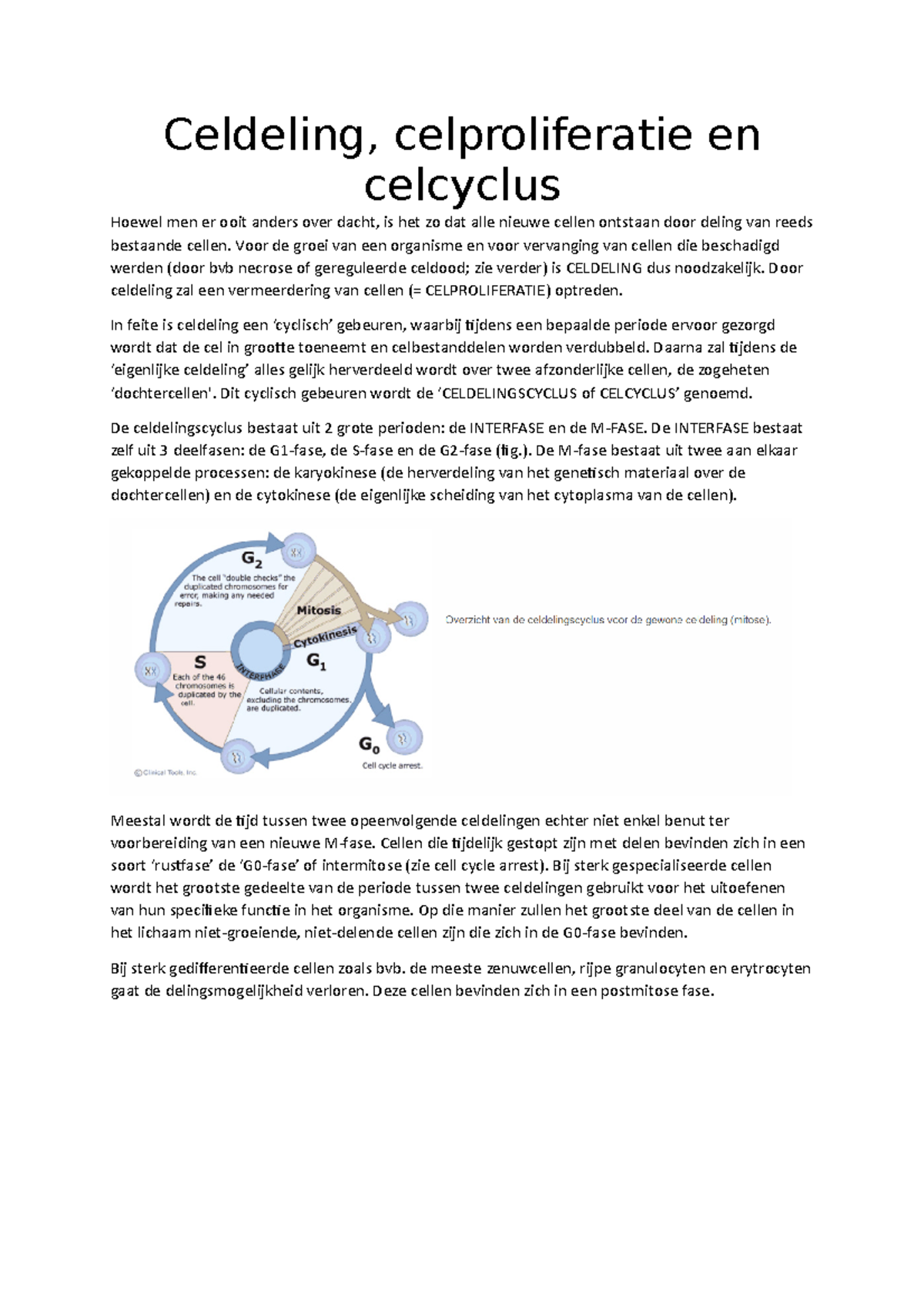 Celdeling - Voor de groei van een organisme en voor vervanging van ...