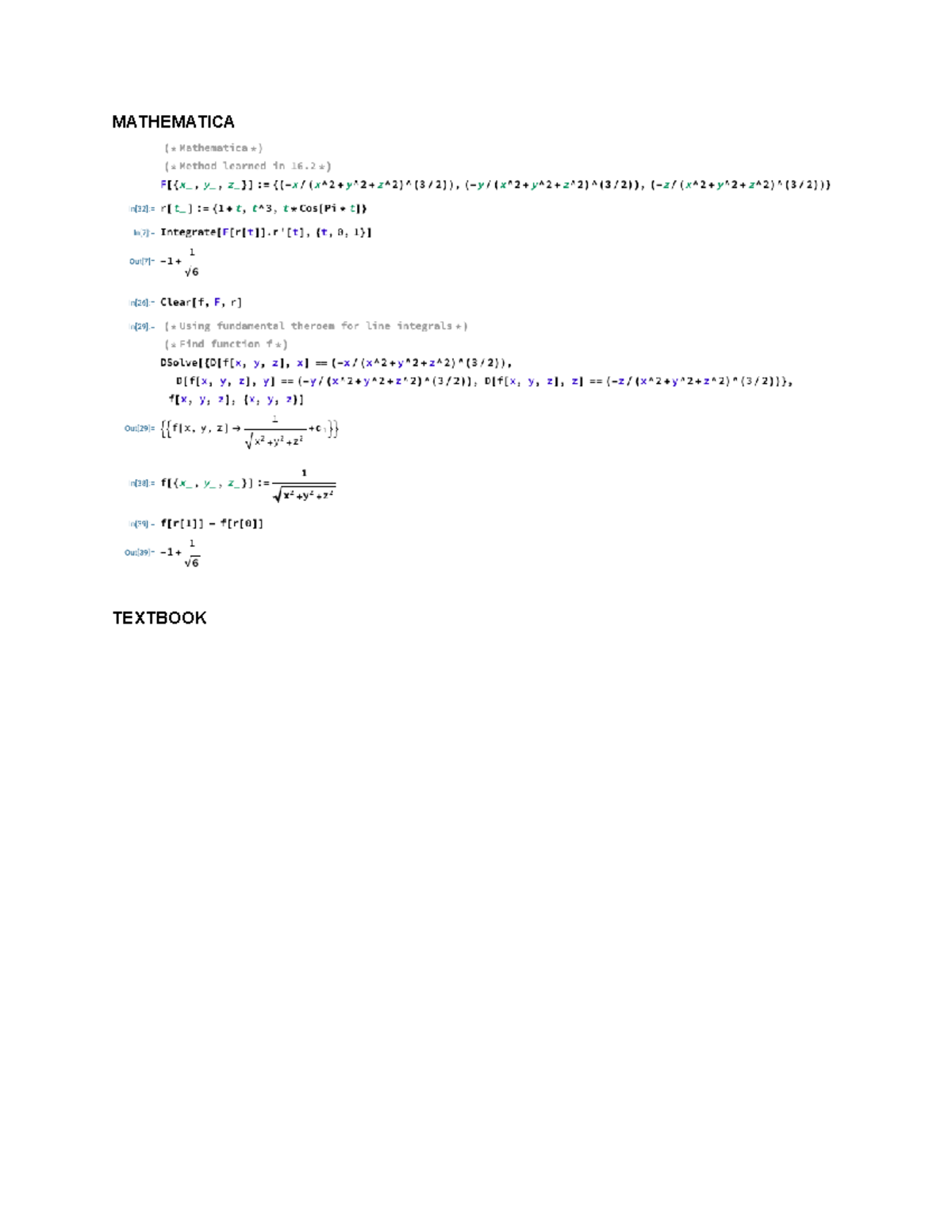 16.3 HW - Homework - MATHEMATICA Mathematica learned in fundamental theroem for line function y ...