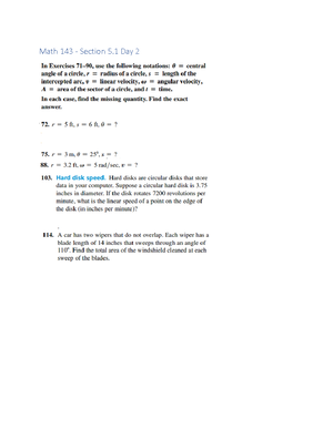 Section 5.2 Day 1 - Assignment - MATH 143 - Math 143 – Section 5 Day 1 ...