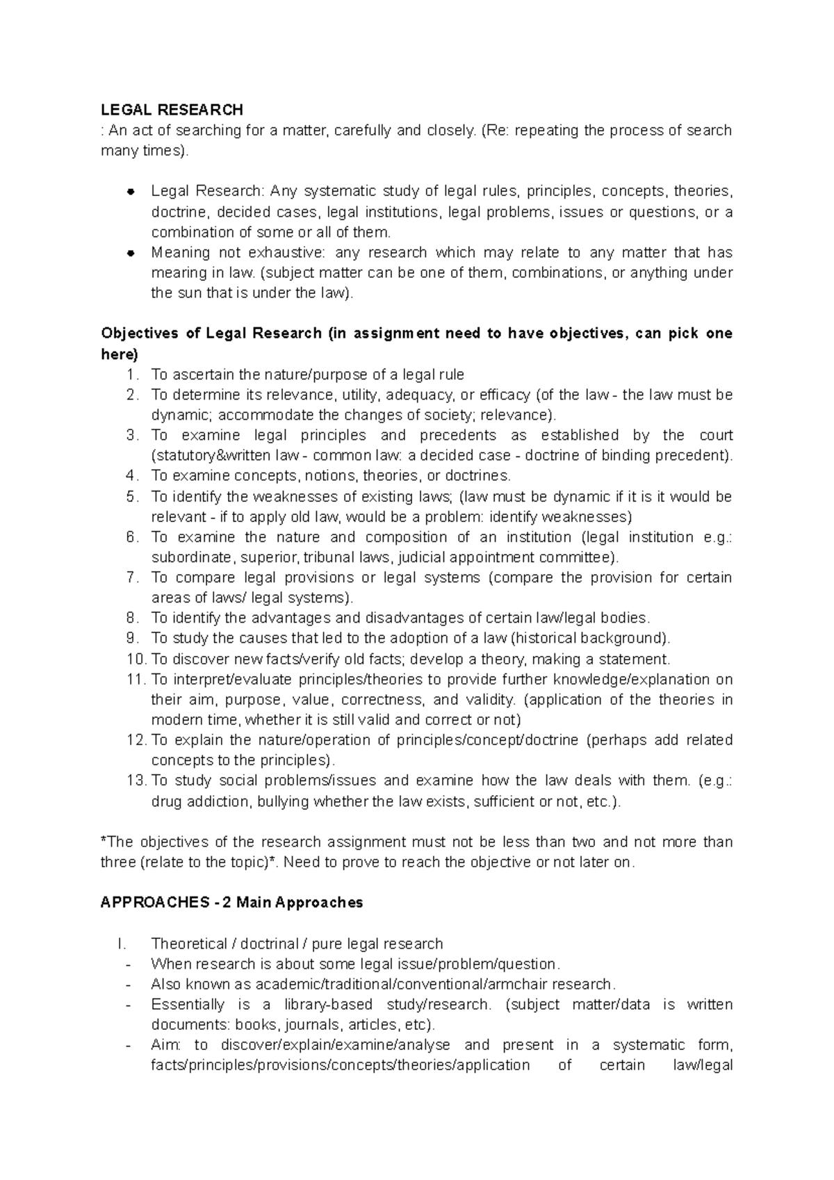 Week 5 Notes: Legal Research - LEGAL RESEARCH : An act of searching for ...