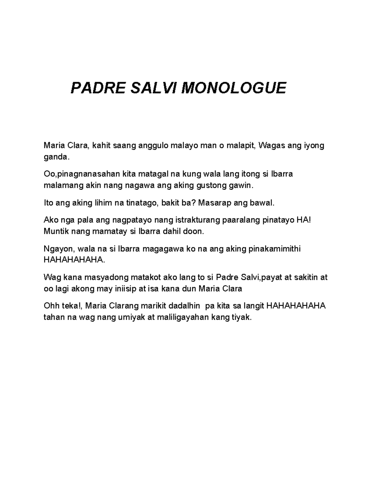 436947201 Padre Salvi Monologue docx - PADRE SALVI MONOLOGUE Maria ...