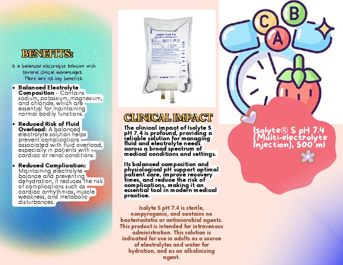 Product Literature Pharma LAB - Isolyte® S pH 7. (Multi-electrolyte ...