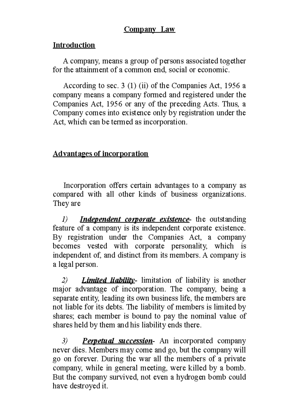 Company Law Company Law Introduction A Company Means A Group Of company-law-company-law-introduction-a-company-means-a-group-of