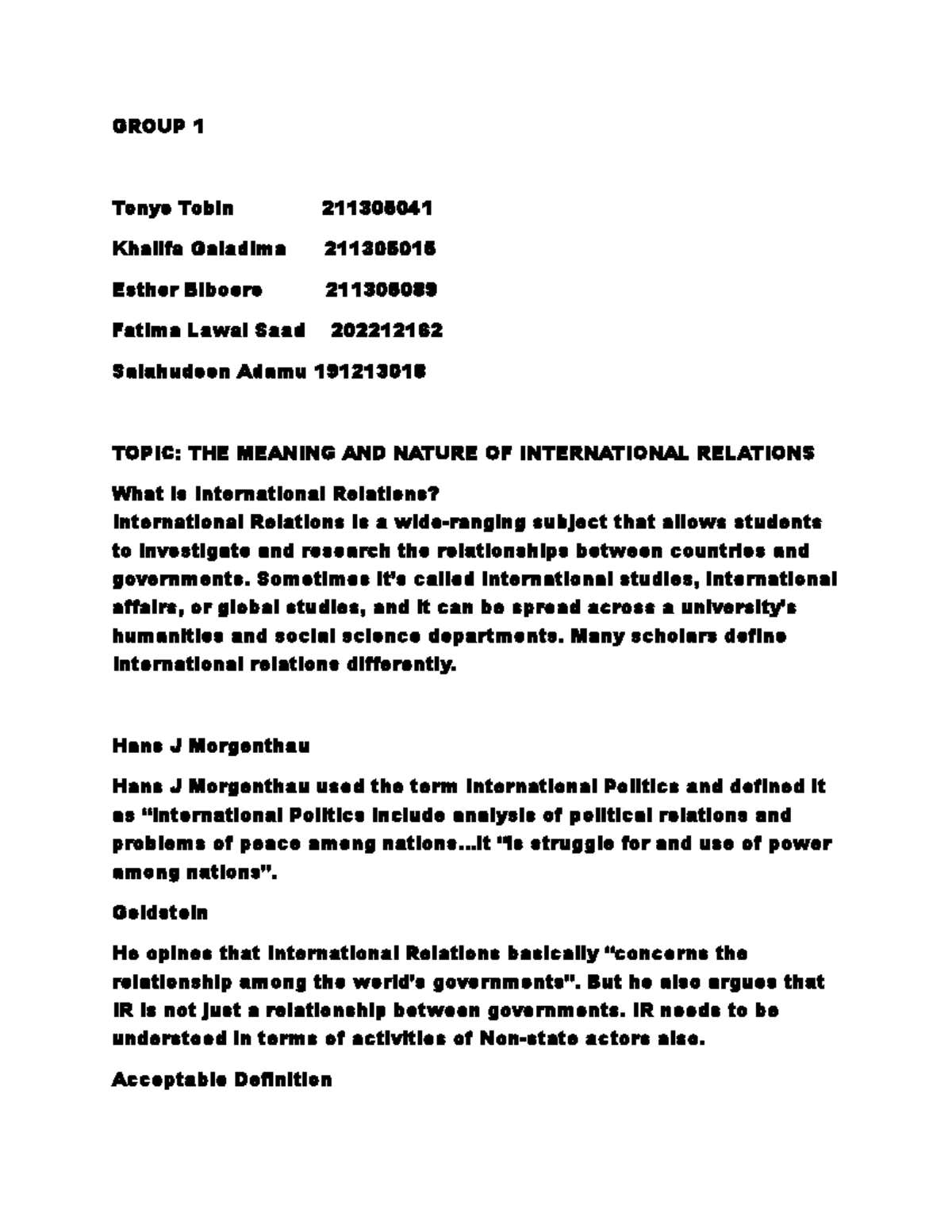 Group 1 - weewew - GROUP 1 Tonye Tobin 211305041 Khalifa Galadima ...