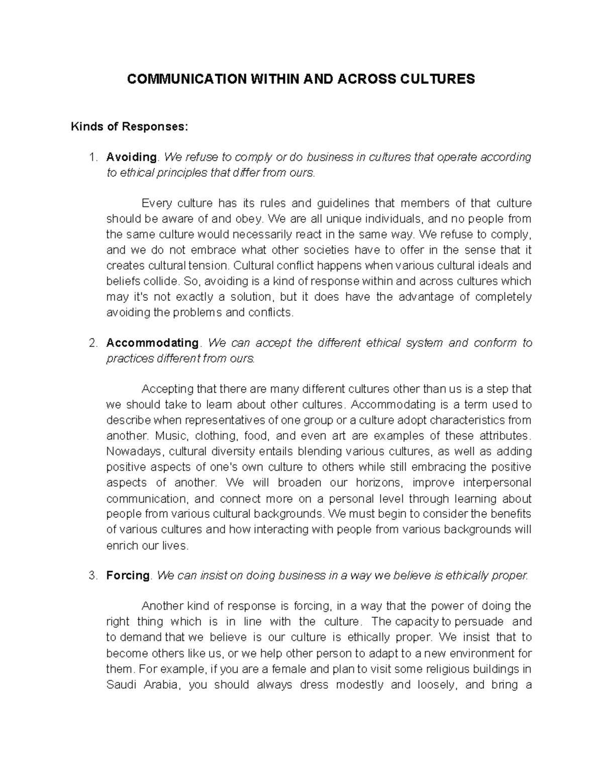 Communication Within and Across Cultures - General Education - CapSU ...