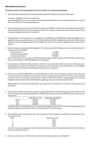 MAS-Standard-Costing-Practice-Problems - PROBLEMS: Shampoo Company is a ...