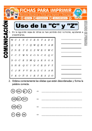 Ficha de Uso de rr y r para Segundo de Primaria - 1. Colorea cada ...