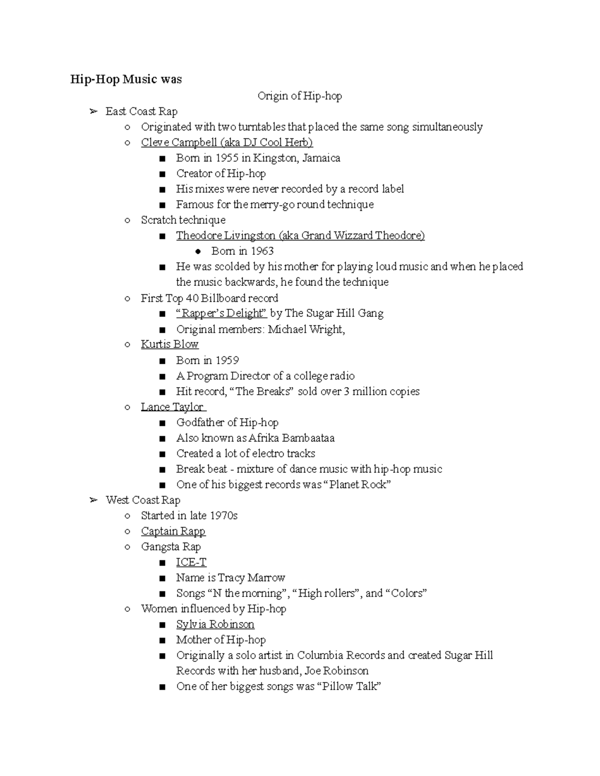 Hip-Hop Music History - Hip-Hop Music was Origin of Hip-hop East Coast ...